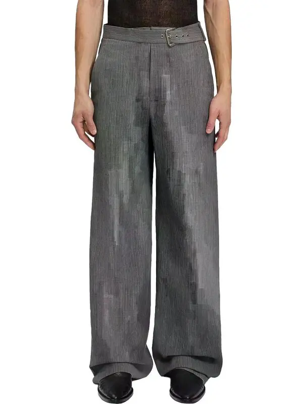 ANN DEMEULEMEESTER Marcelino Belted Trousers - Grey