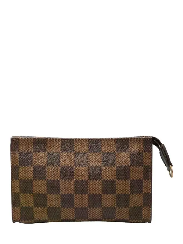 LOUIS VUITTON 1998 Damier Ebene Marais Bucket Pouch - Brown