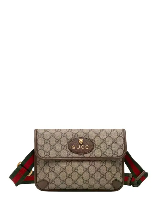 Gucci Gg Supreme Web Neo Vintage Belt Bag - Brown