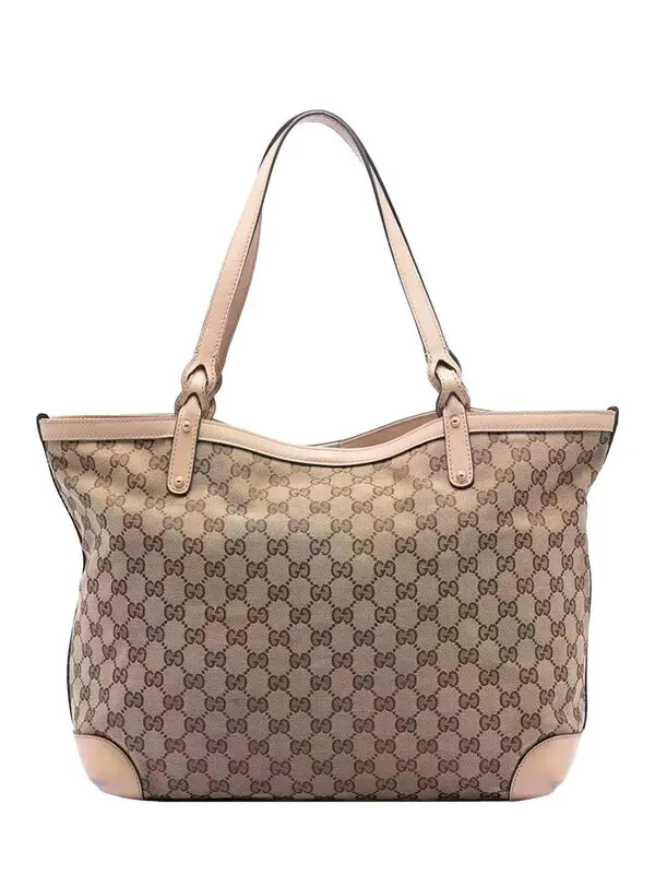 Gucci Medium Gg Canvas Craft Tote Bag - Brown