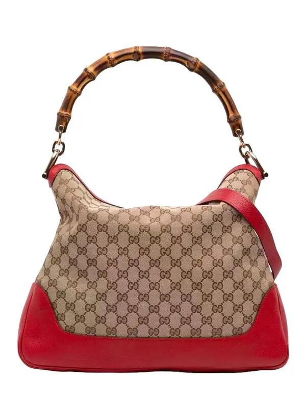 Gucci Gg Canvas Bamboo Diana Satchel - Brown