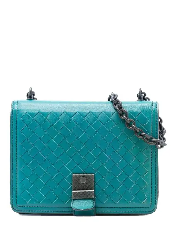 Bottega Veneta Mini Nappa Intrecciato Runway Shoulder Bag - Blue