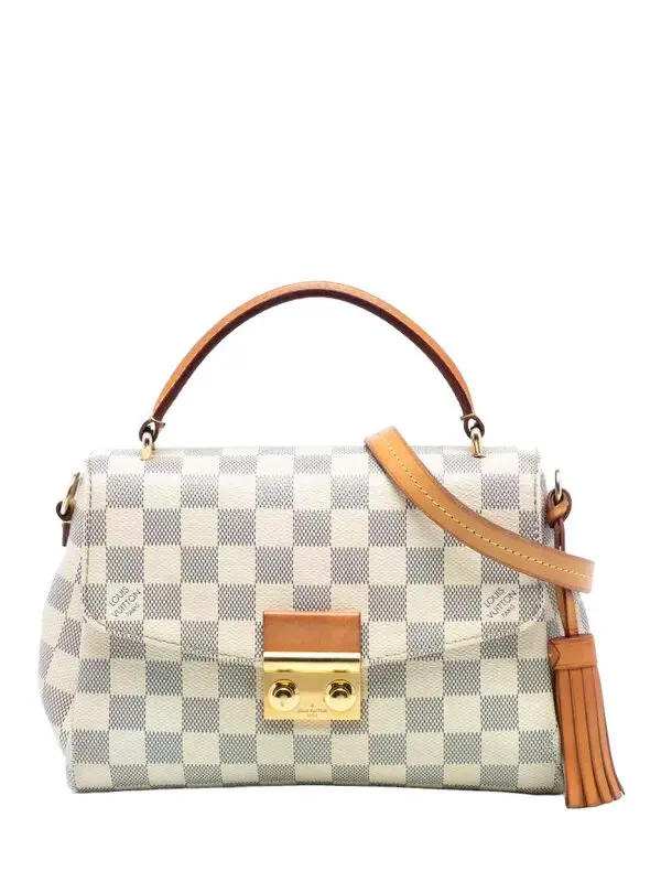 LOUIS VUITTON Damier Azur Croisette Satchel - White