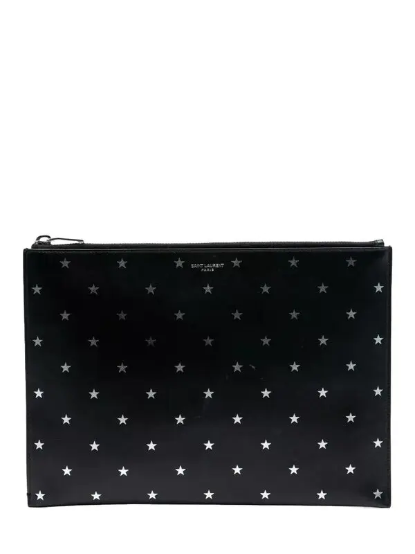 Saint Laurent 2019 Leather Star Clutch - Black
