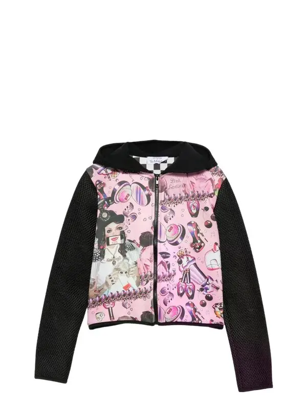 THE ARTISTYLIST Printed Zip-up Hoodie - Pink