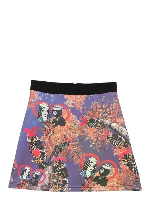 THE ARTISTYLIST Printed Mini Skirt - Purple