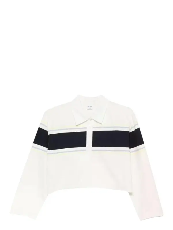 RE/DONE Stripe-detail Polo Top - Neutrals