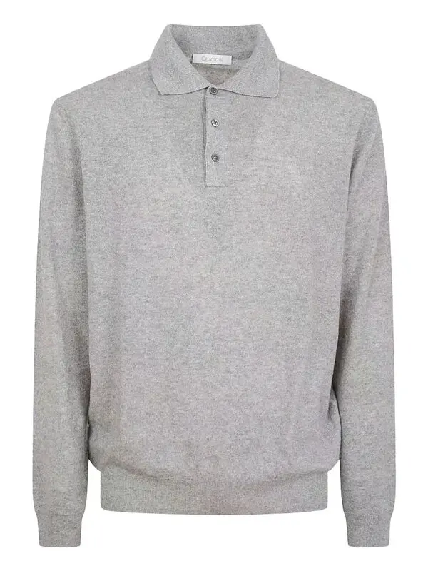 CRUCIANI Long-sleeve Polo Shirt - Grey