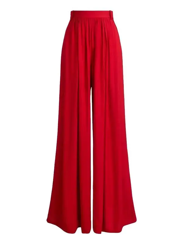 Ralph Lauren Vannesa Pleated Palazzo Trousers - Red