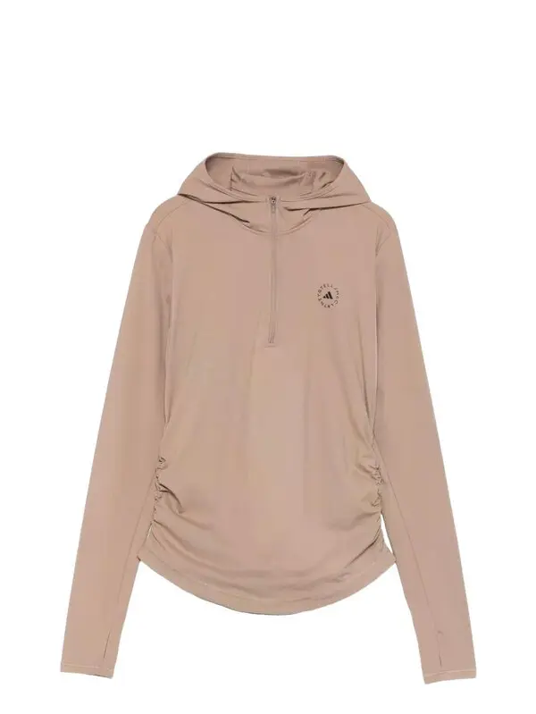 Adidas By Stella McCartney Hooded Ruched Hoodie - Neutrals