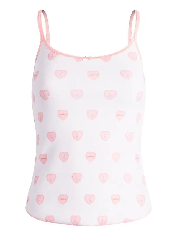 SKIMS Pointelle Tank - Snow Lace Hearts