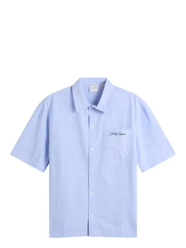 DAILY PAPER Script Short Sleeve Shirt - Blue