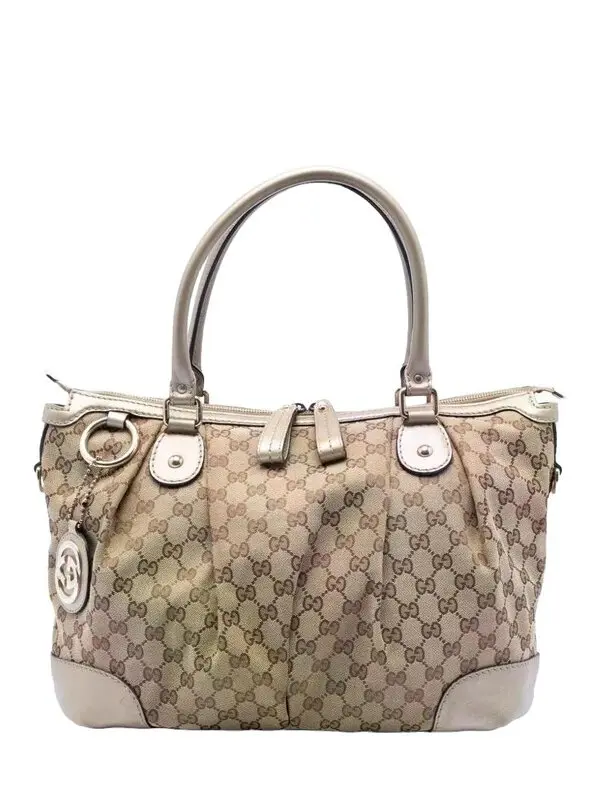 Gucci Gg Canvas Sukey Satchel - Brown