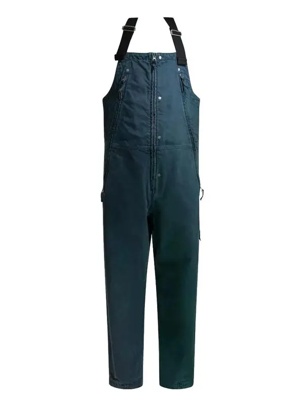 Stone Island Zipped Cotton Dungarees - Blue