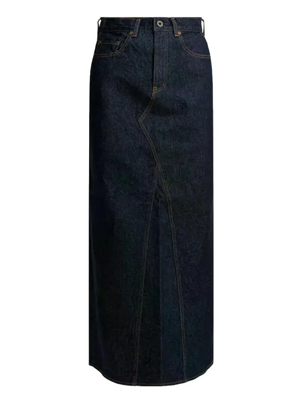 Kapital Denim Pencil Midi Skirt - Blue
