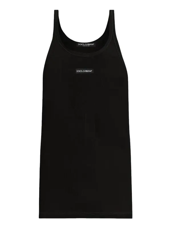 Dolce & Gabbana Cotton Tank Top With Print - Black
