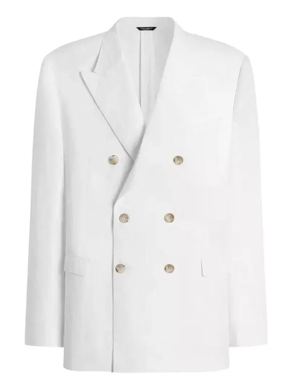 Dolce & Gabbana Double-breasted Taormina Linen Jacket - White