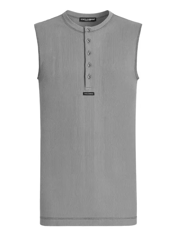 Dolce & Gabbana Cotton Serafino T-shirt - Grey