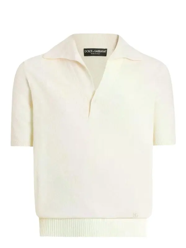 Dolce & Gabbana Cotton Blend Polo Shirt - Neutrals