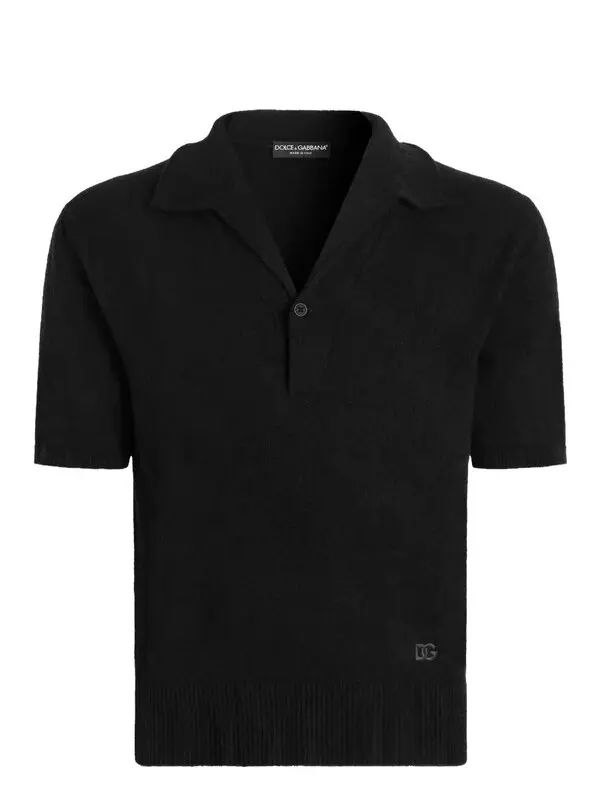 Dolce & Gabbana Cotton Blend Polo Shirt - Black