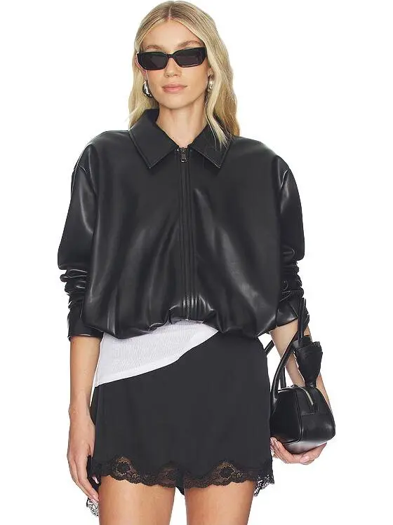 ELODIE THE LABEL Kael Faux Leather Jacket - Black