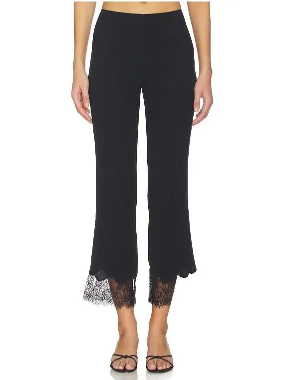 Tularosa Belinda Capri Pants With Lace Trim - Black