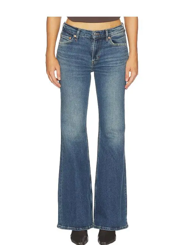 RE/DONE The Strutter Wide Leg & Flare Jean - Blue