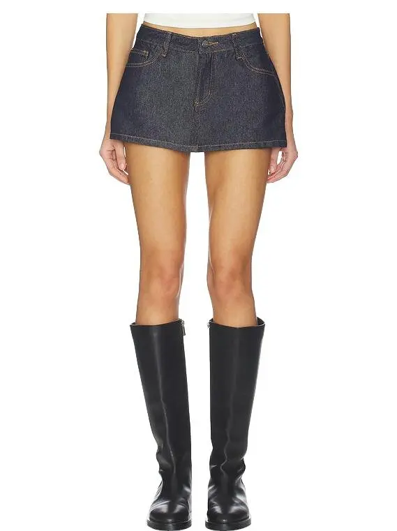 Superdown Denim Skort - Navy