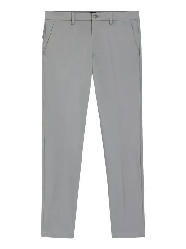 BOSS Cotton Trousers With Zip Detail - Grey