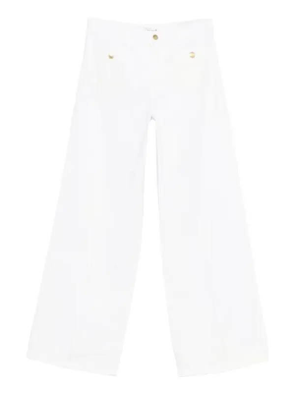 Tommy Hilfiger Button-embellished Wide Leg Trousers - White