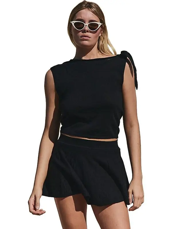 Free People Fran Sweater Skort Set - Black