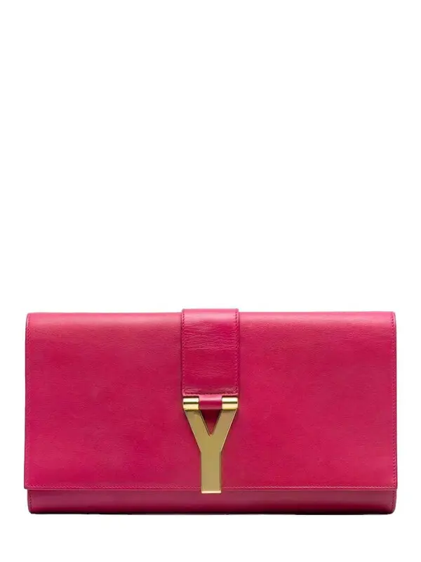 Saint Laurent 2013-2025 Leather Chyc Ligne Clutch - Pink