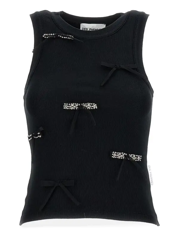 DES_PHEMMES Embellished Tank Top - Black