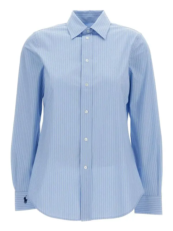 Polo Ralph Lauren Striped Stretch Cotton Shirt - Sky Blue