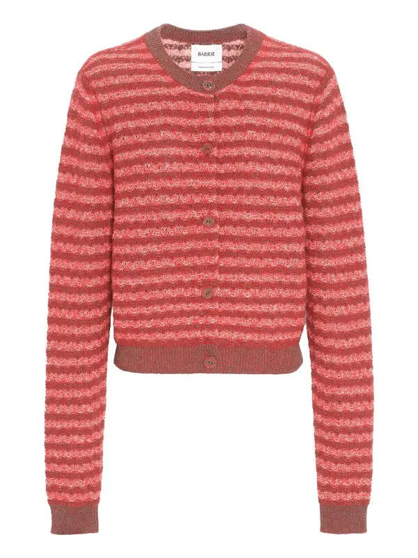 BARRIE Cardigan With Metallic Stripes - Red