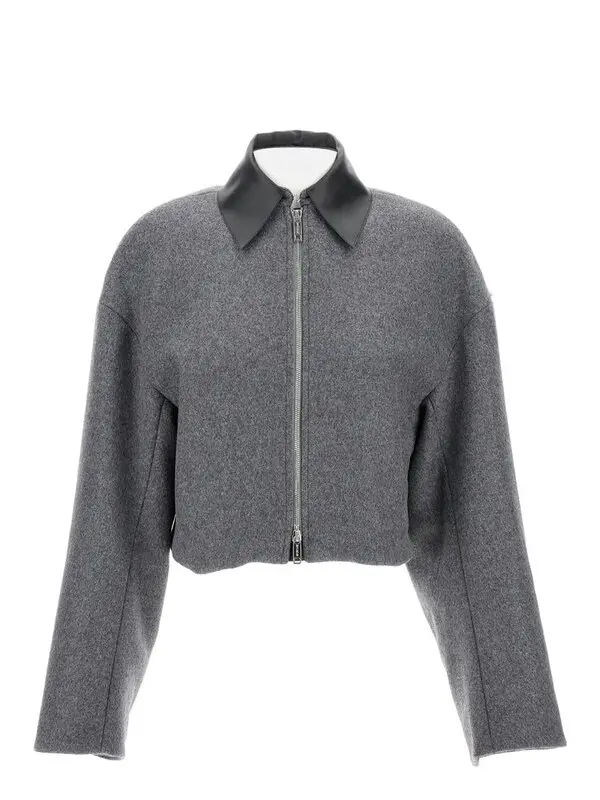 Sportmax Short Vacuo Wool Jacket - Grey