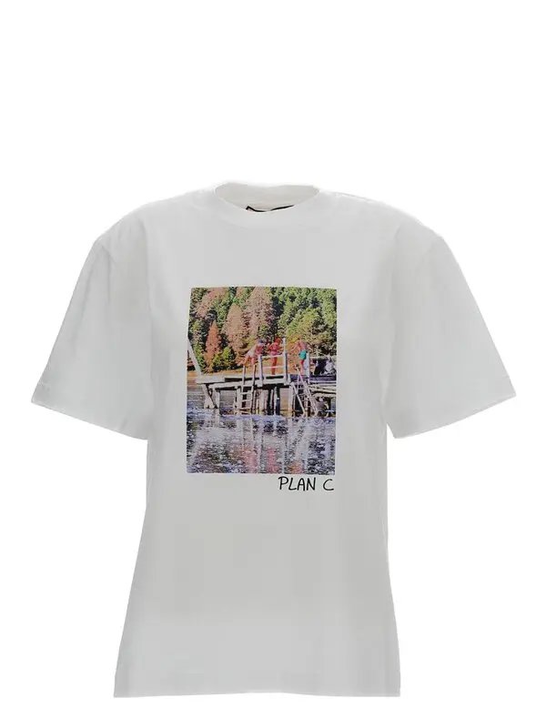 Plan C Printed T-shirt - Bianco