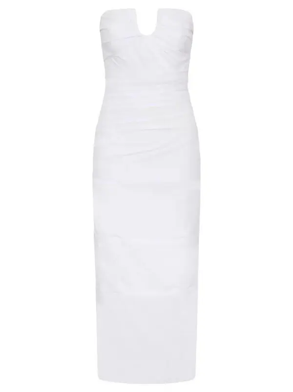 Rachel Gilbert Ruched Freda Dress - White