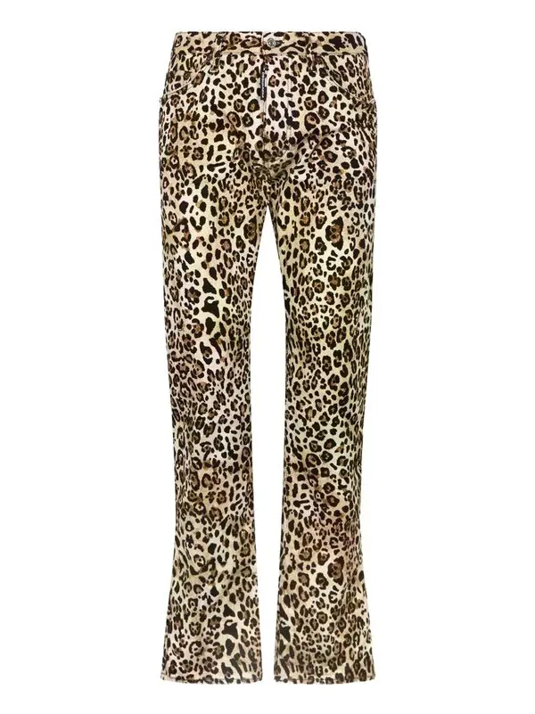 Dsquared2 Leopard-print Five-pocket Jeans - Brown
