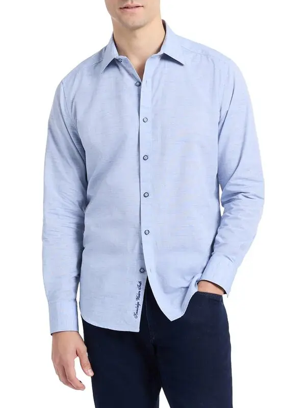 Robert Graham Avondale Cotton Button-up Shirt - Navy