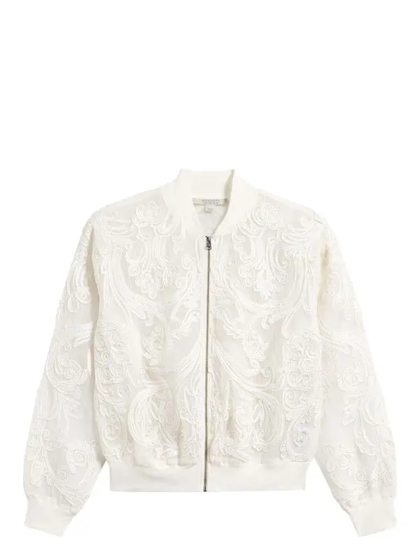 ALLSAINTS Jade Embroidered Bomber Jacket - White