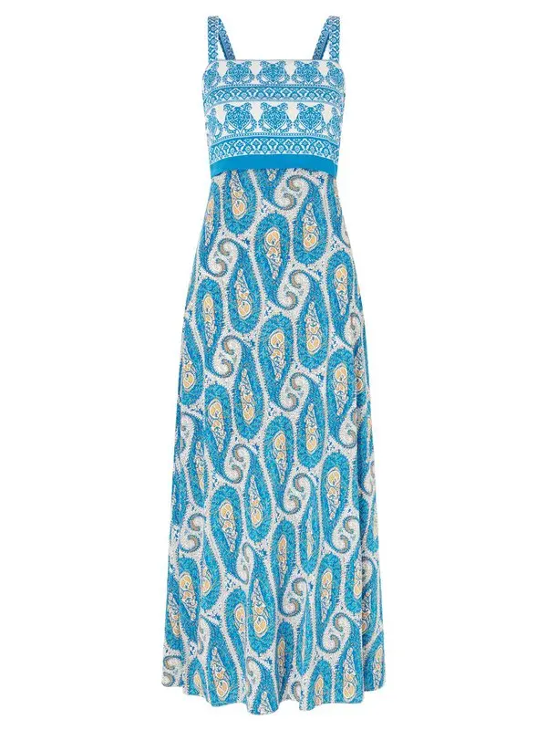 Etro Paisley-print Jersey Maxi Dress - Blue