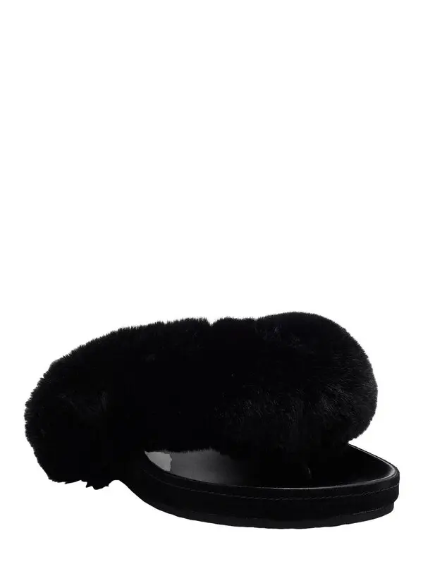 Jeffrey Campbell Faux-fur Flip Flops - Black Combo