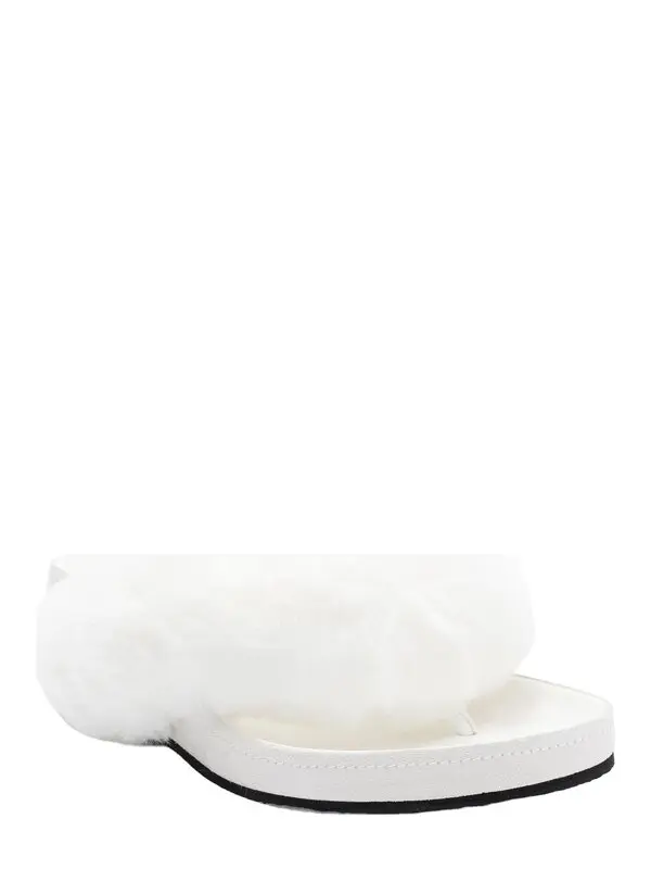Jeffrey Campbell Faux-fur Flip Flops - White Combo