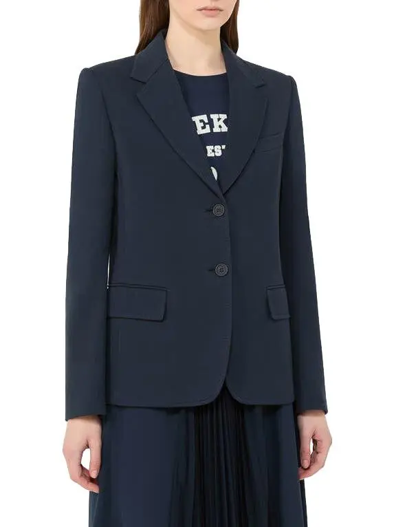Max Mara Ginnasta Cotton-blend Blazer - Navy