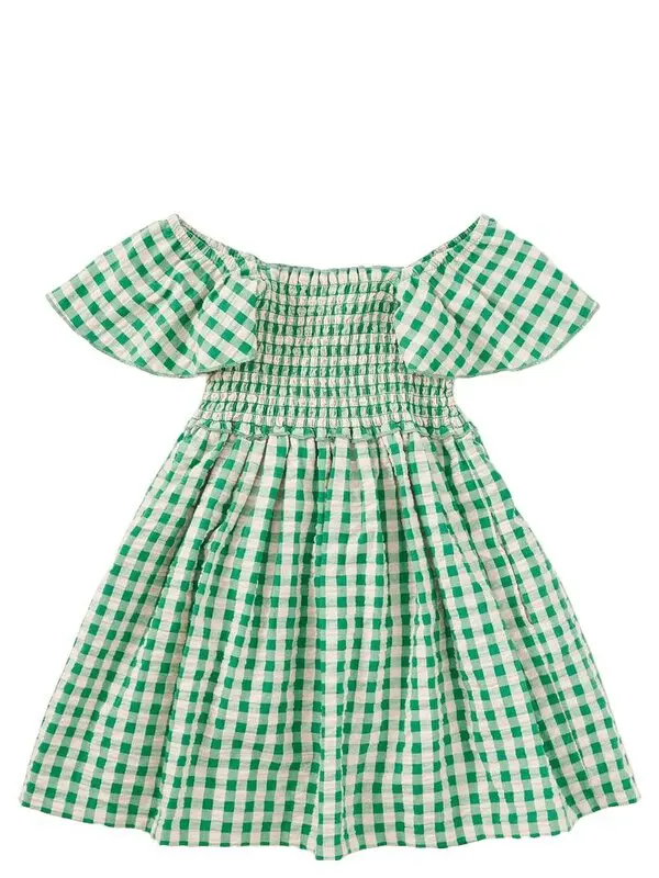 TEA COLLECTION Flutter Sleeve Smocked Dress - Garden Party Check
