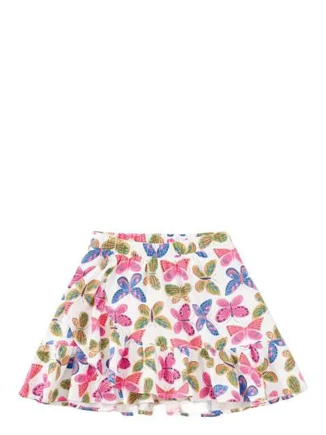TEA COLLECTION Printed Ruffle Wrap Skirt - Flutter Fiesta