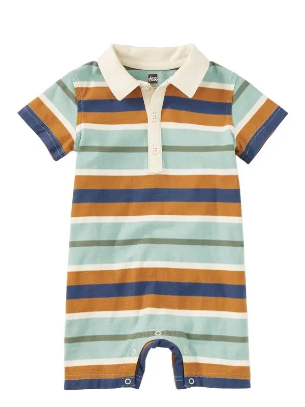 TEA COLLECTION Polo Baby Romper - Mineral