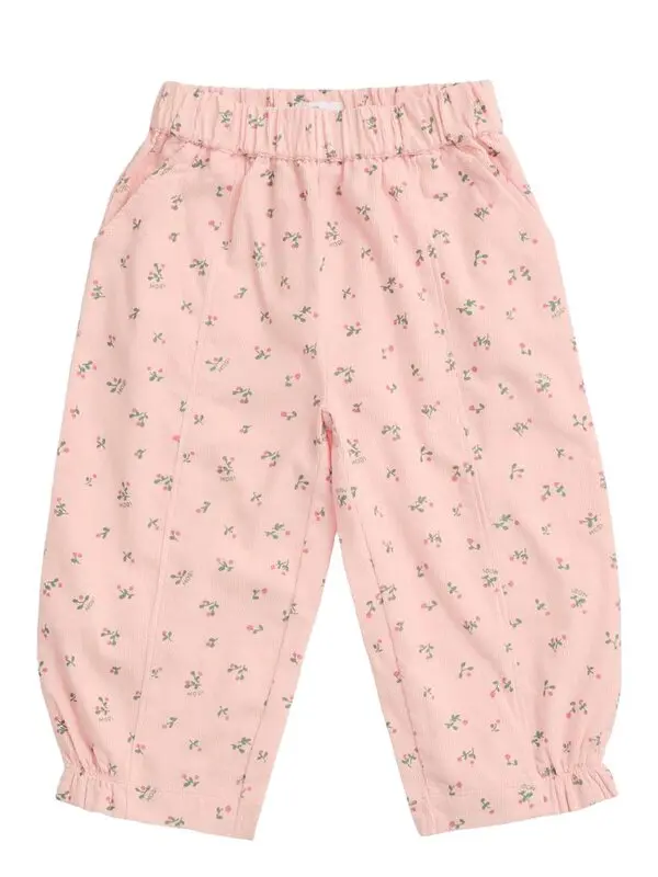 MORI Corduroy Balloon Trousers - Floral Print