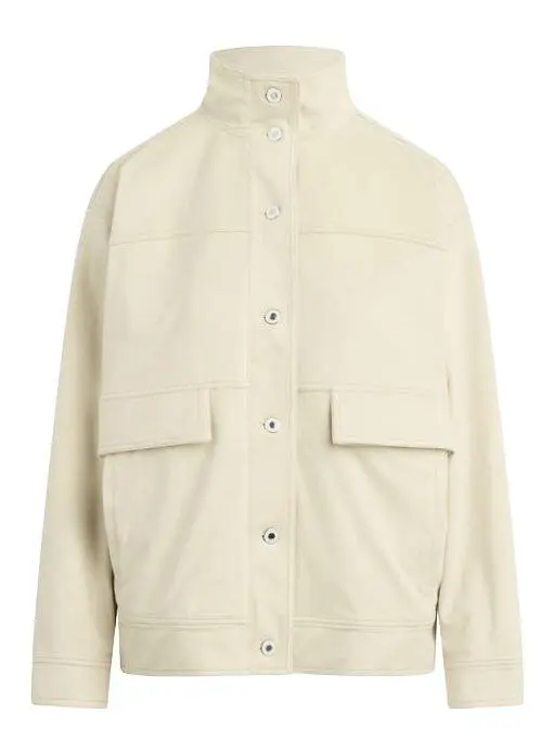 FAVORITE DAUGHTER Faux Leather Chore Jacket - Bone